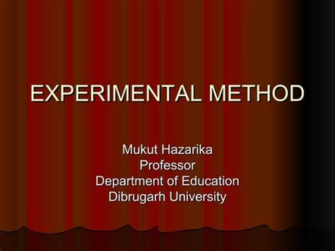 Experimental Method Pptx Science