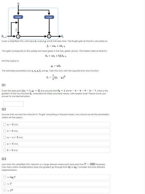 [solved] linear linear ch given a simplified gru with input output y course hero