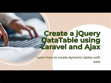 Laravel JQuery Datatable Ajax YouTube