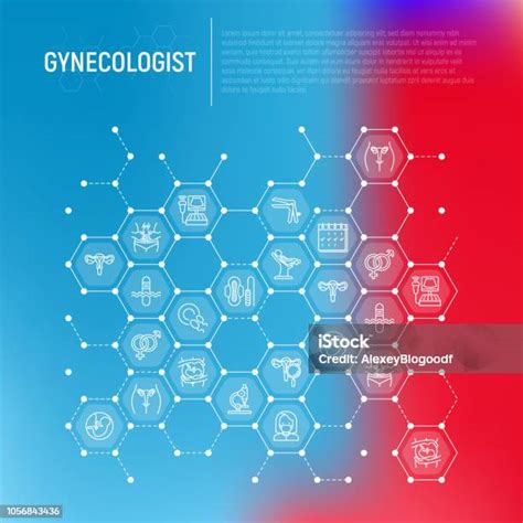 얇은 선 아이콘으로 넓어짐에 산부인과 개념 자 궁 난소 부인과 자 임신 초음파 생리대 테스트 배아 생리 배 란 현대 벡터 일러스트 레이 션 개념에 대한 스톡 벡터 아트 및