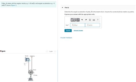 solved pulley a rotates with the angular velocity wa 40