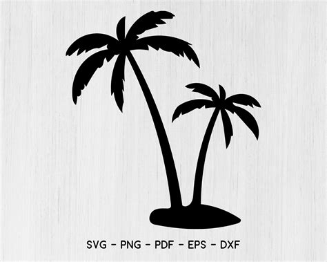 Palm Tree Svg Palm Tree Silhouette Instant Download Svg Png Eps Dxf