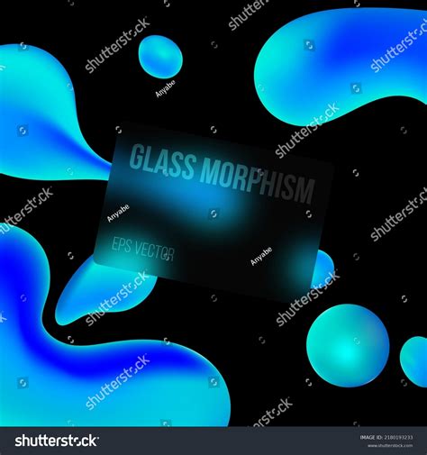 Glassmorphism Concept 3d Geometric Shapes Frosted Stock Vector Royalty