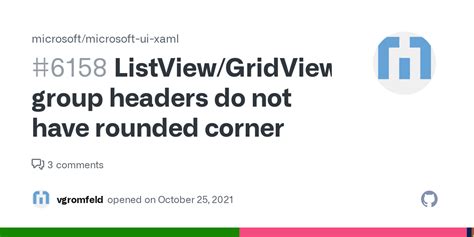 Listviewgridview Group Headers Do Not Have Rounded Corner · Issue