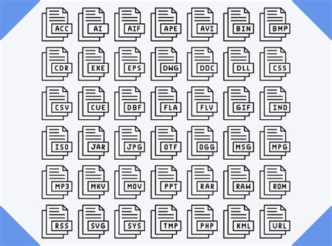 Premium Vector Vector File Format Line Icon Set
