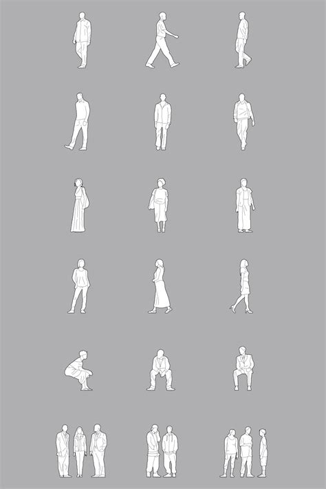 Scale Figures Architecture Architectural Drawing Drawings Scales Graphics Sketch Photoshop