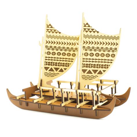 3d Wooden Kit Set Waʻa Voyaging Canoe Large Hawaii Pacific Parks