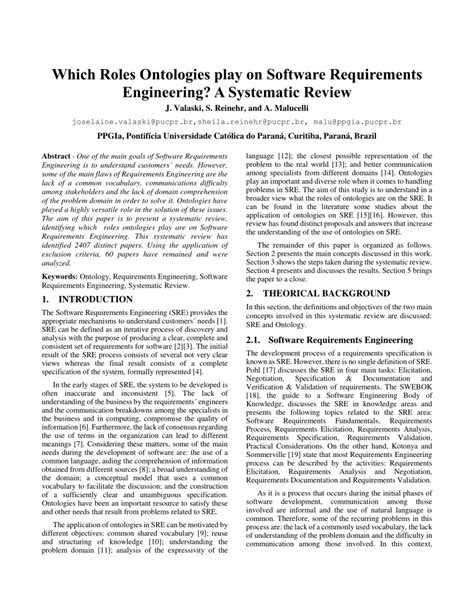 Pdf Which Roles Ontologies Play On Software Requirements Engineering