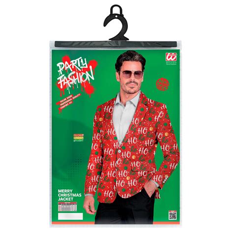 Rode Kerst Colbert Voor Mannen Met Ho Ho Print