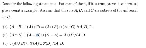 Solved Consider The Following Statements For Each Of Them Chegg