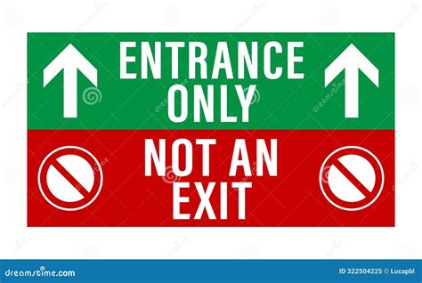 No Exit Information Sign With Text And Cross Mark Symbol Horizontal