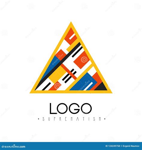 Suprematism Logo Abstract Creative Geometric Template For Brand Identity Advertising Poster