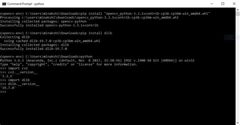 install opencv 3 and dlib on windows python only learnopencv