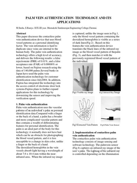 Palm Vein Authentication Technology And Its Applications Pdf Access