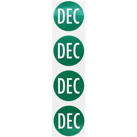 december green month stickers 1 5 round