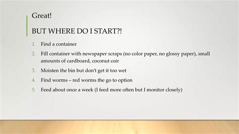 How To Start Worm Composting Ppt