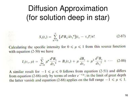 Analytical Relations For The Transfer Equation Hubeny And Mihalas 11 Ppt Download