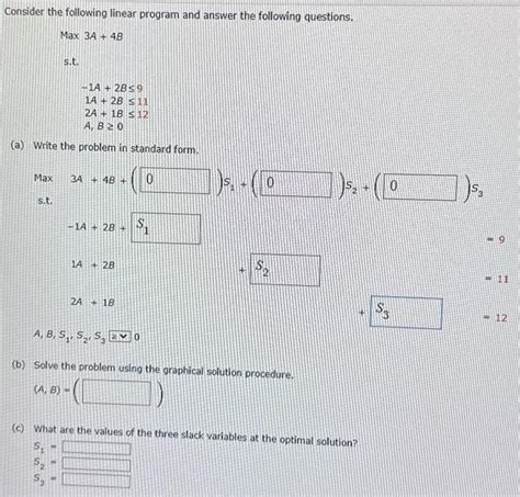 Consider The Following Linear Program And Answer The Chegg
