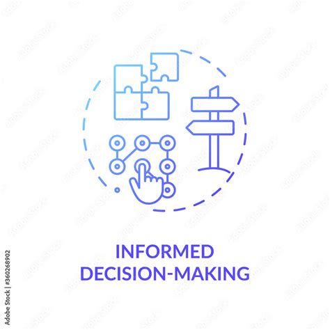 Informed Decision Making Blue Gradient Concept Icon Plan Strategy For Opportunity Problem