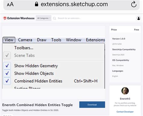 Hide And Unhide Both Geometry And Object SketchUp SketchUp Community