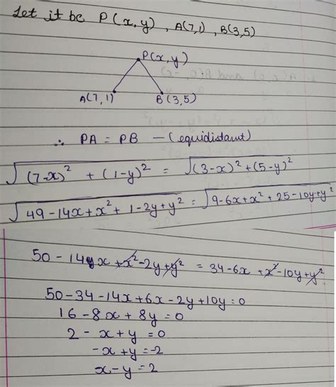 Find A Relation Between X And Y Such That The Point Xy Is