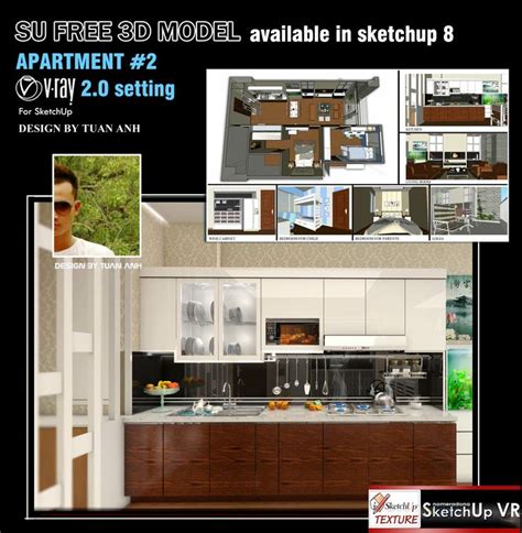 Free Sketchup Model Apartment 2 Vray Setting By Our Architect Friend Dao Tuan…