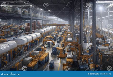 Inside The Warehouse Distribution And Packaging Of Goods Is Automated With Conveyors And Robots