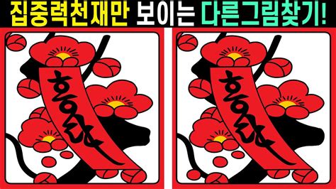 😱4문제 다 틀리면 집중력 심각ㅣ기억력 장애 극복 다른 그림퀴즈로 치매예방해요ㅣ인지력개선은 치매 개선효과【다른그림찾기