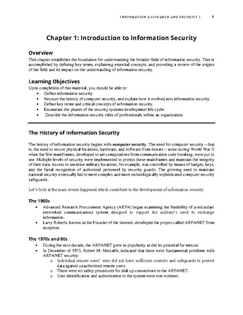 Chapter 1 Introduction To Information Security Chapter 1
