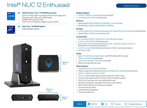 Mua Intel Nuc Enthusiast Nuc Snki Mini Pc Core I H Cores Threads Arc A
