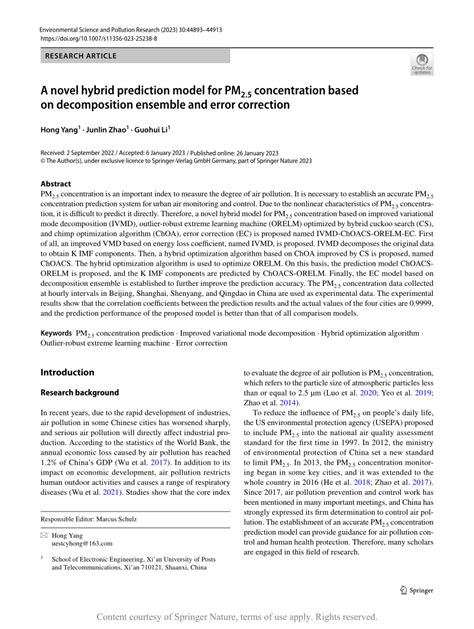 a novel hybrid prediction model for pm2 5 concentration based on