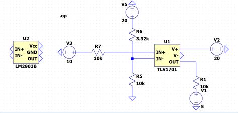 Digital Logic Ltspice Voltage Source Paralleled Issue Lm2903b Tlv1701 Electrical