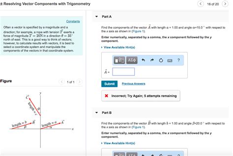 Solved Resolving Vector Components With Trigonometry Of Chegg