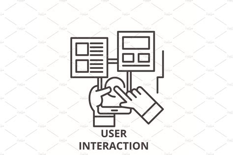 user interaction line icon concept pre designed vector graphics