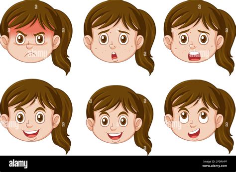 Puberty Girl Cartoon Characters Set Illustration Stock Vector Image Art Alamy