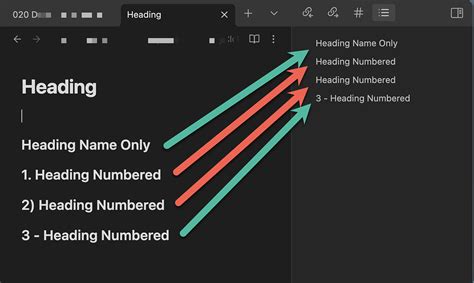 Headings With Numbers Miss In TOC Outline Of Heading Bug Graveyard Obsidian Forum