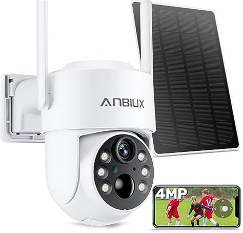 Amazon.com : ANBIUX 2.5K 4MP Solar Security Cameras Wireless Outdoor, Solar Cameras for Home ...