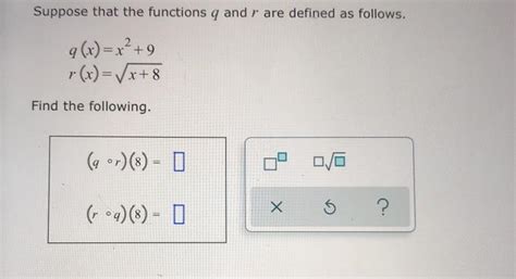 solved suppose that the functions q and r are defined as