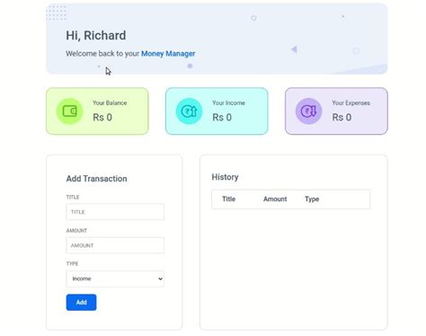 Build A Money Manager App With React Js