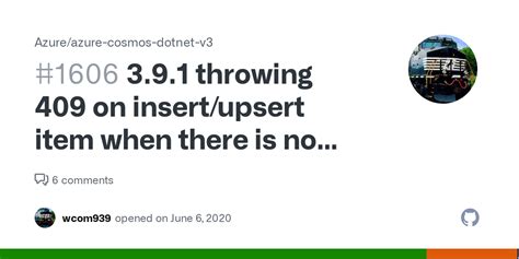 391 Throwing 409 On Insertupsert Item When There Is No Conflict