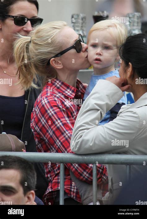 Naomi Watts Kisses Her Son Sasha On The Cheek As They Watch A Parade Together New York City