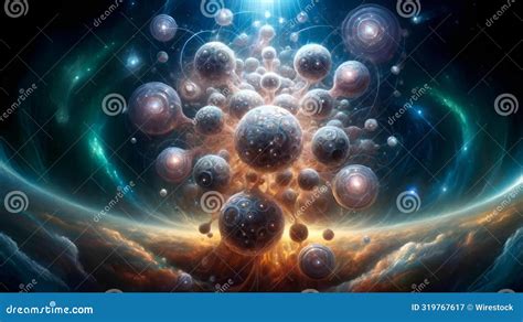Ai Generated Illustration Of A Complex Network Of Interconnected Spheres Stock Illustration