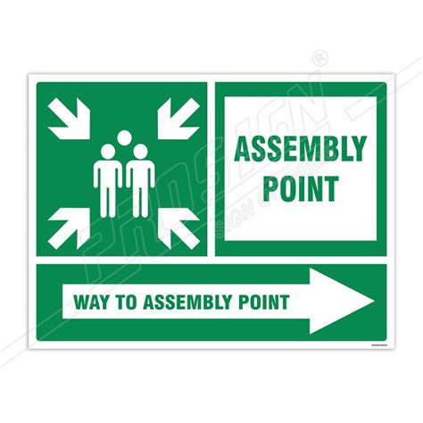 Way To Assembly Point Sign Protector Firesafety