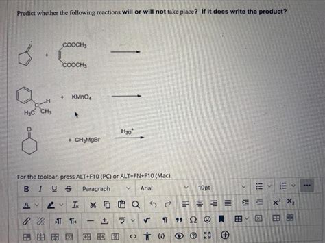 Solved Predict Whether The Following Reactions Will Or Will