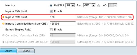 Port Bandwidth Control Settings On Sg 500 Series Switches Cisco