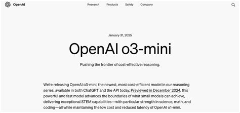 Openai上架推理模型o3 Mini 首次向免费用户开放推理功能 新闻资讯 哎呦哇啦au28cn