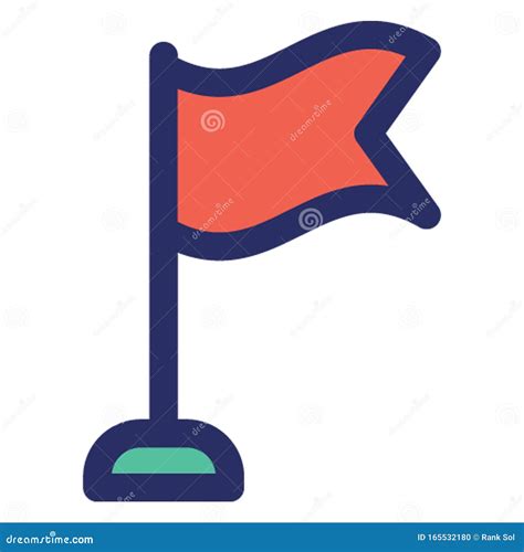 Destination Flag Isolated Vector With Outline Icon Which Can Easily