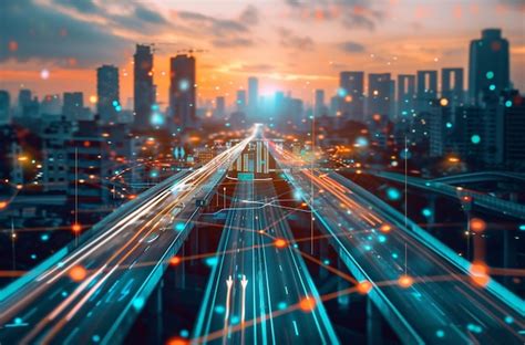 Futuristic Smart City With Interconnected Devices And Autonomous Vehicles Premium Ai Generated