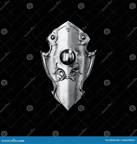 Steel Shield Historic Knight Armor For Guarding Ancient Battle Armor 3d Rendering Stock
