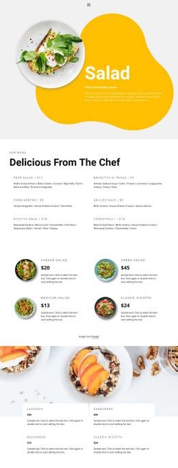 Restaurant Menu Html Code Example By Nicepage